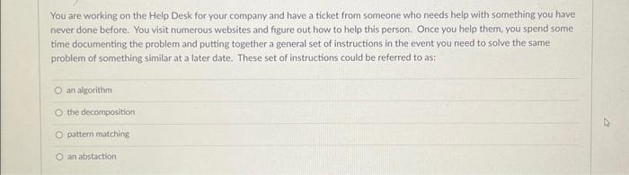 Solved You are working on the Help Desk for your company and | Chegg.com