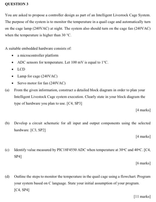 QUESTION 3 You are asked to propose a controller | Chegg.com