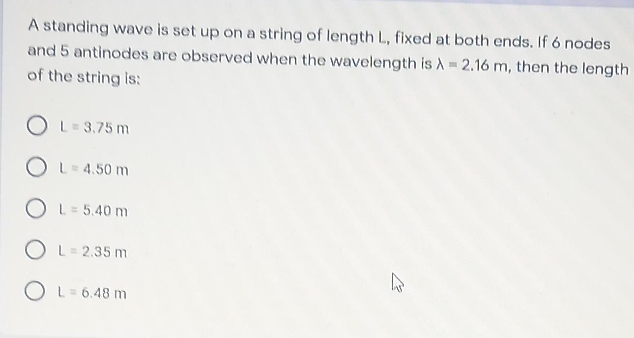 Solved A string fixed at both ends has a node-to-node | Chegg.com