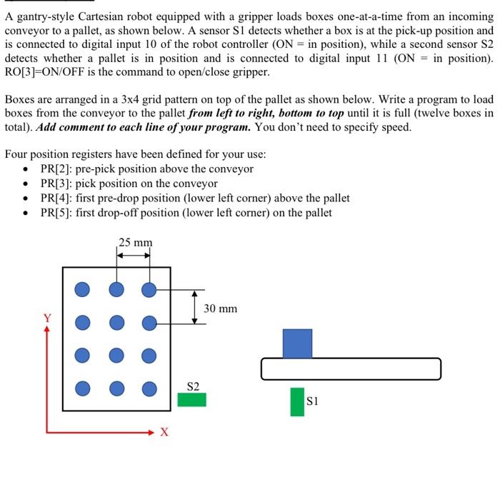A gantry-style Cartesian robot equipped with a | Chegg.com