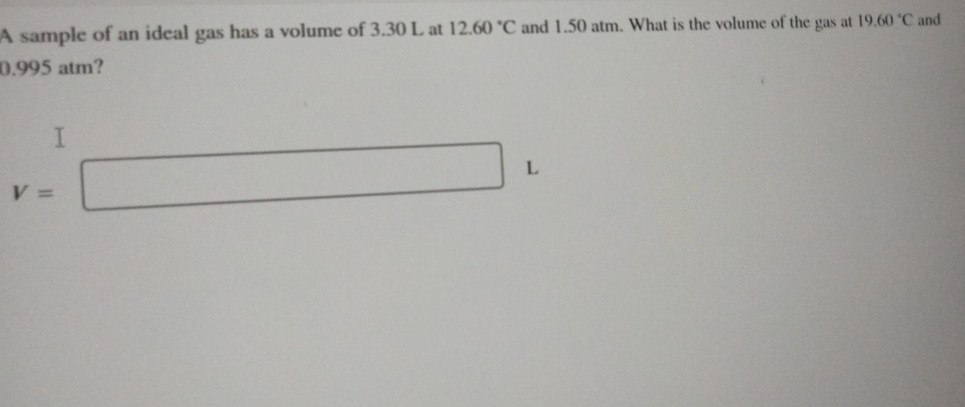 Solved A sample of an ideal gas has a volume of 3.30 L at | Chegg.com