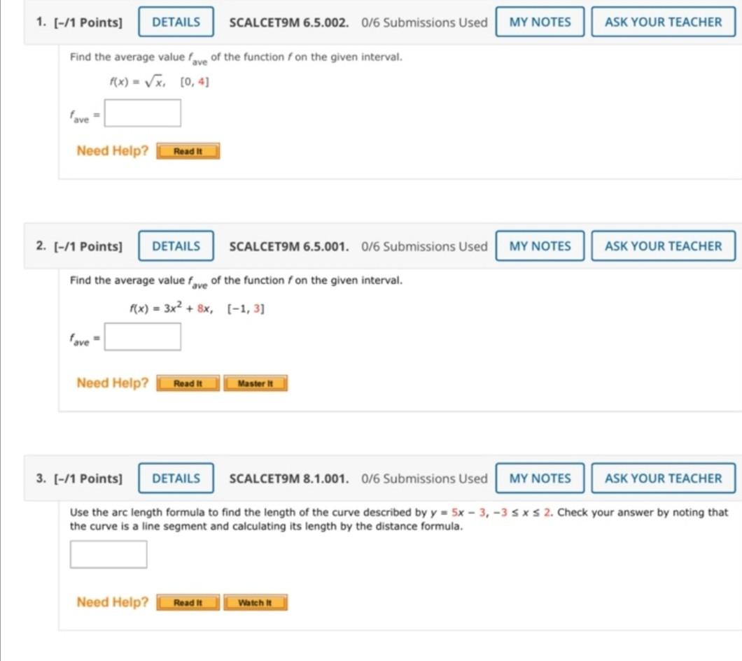 Solved Find the average value fave of the function f on the | Chegg.com