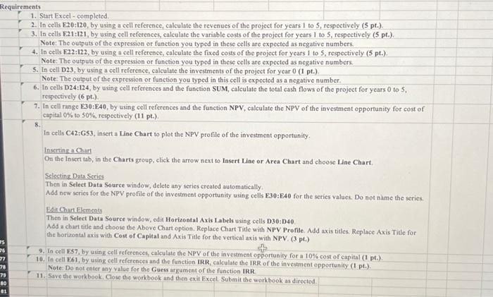 Solved show work in excel using the correct functions. show | Chegg.com
