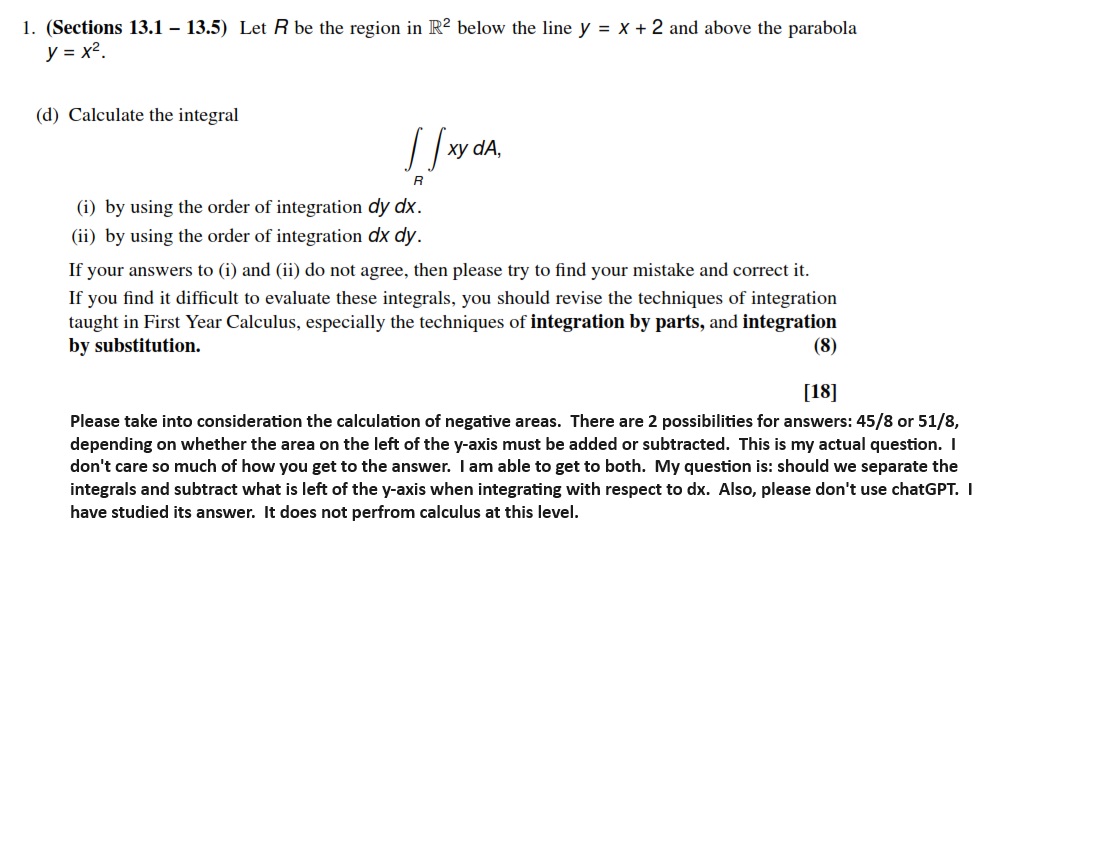 Solved (Sections 13.1 - 13.5) ﻿Let R ﻿be the region in R2 | Chegg.com