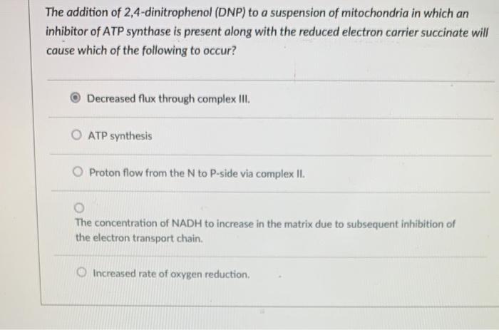 Solved The addition of 2,4-dinitrophenol (DNP) to a | Chegg.com