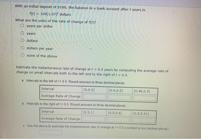 Solved With an initial deposit of $100, the balance in a | Chegg.com