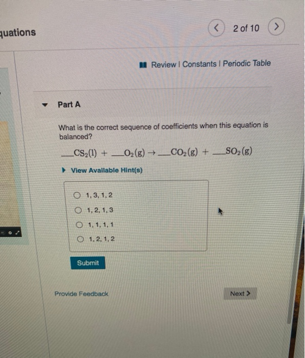 Solved quations Review | Constants 1 Periodic | Chegg.com
