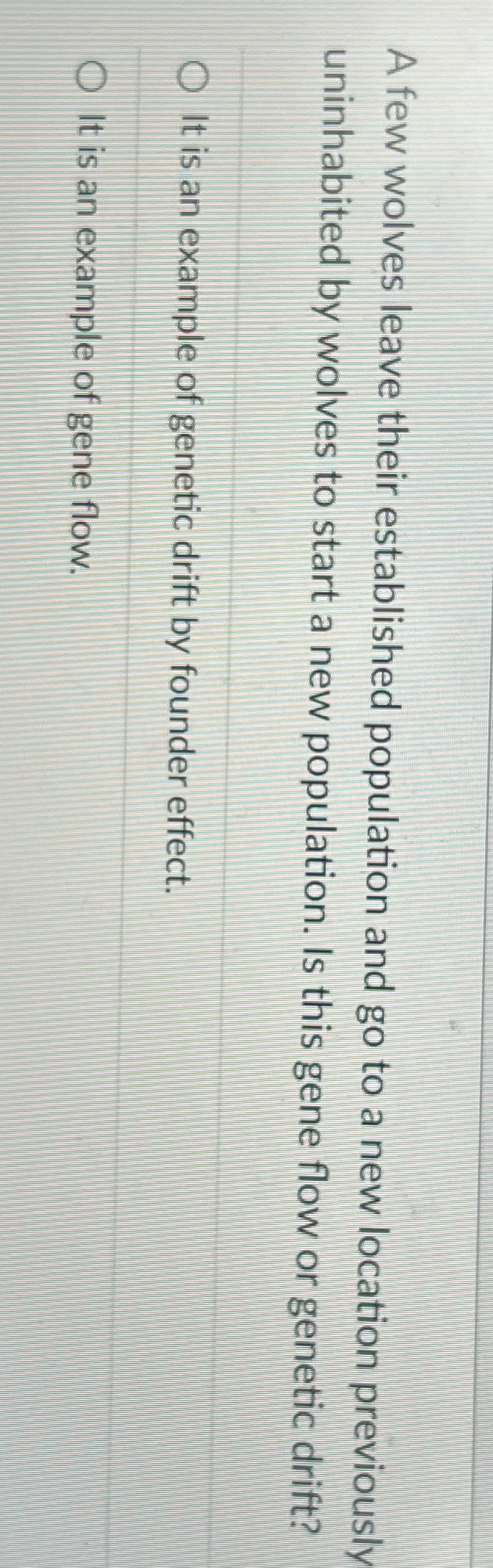 Solved A few wolves leave their established population and | Chegg.com