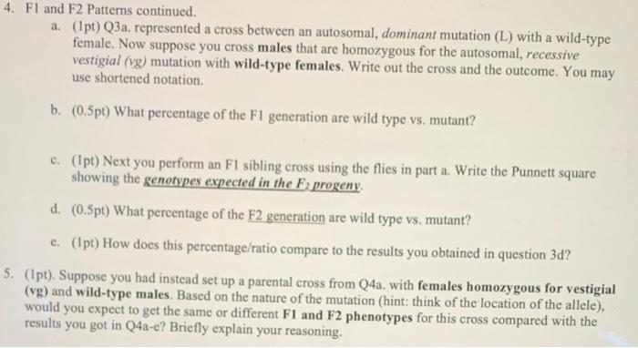 Solved 4. F1 and F2 Patterns continued. a. (Ipt) Q3a. | Chegg.com