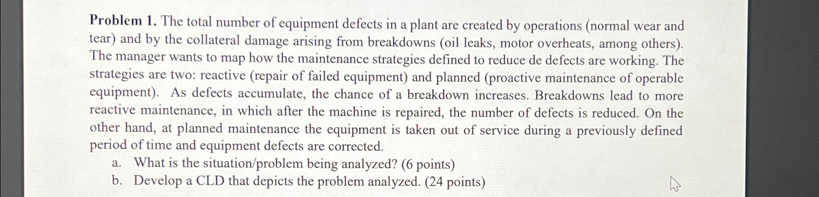 Solved Problem 1. ﻿The total number of equipment defects in | Chegg.com