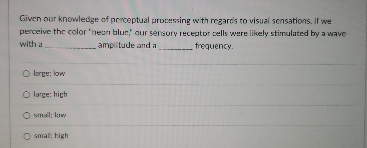 Solved Given our knowledge of perceptual processing with | Chegg.com