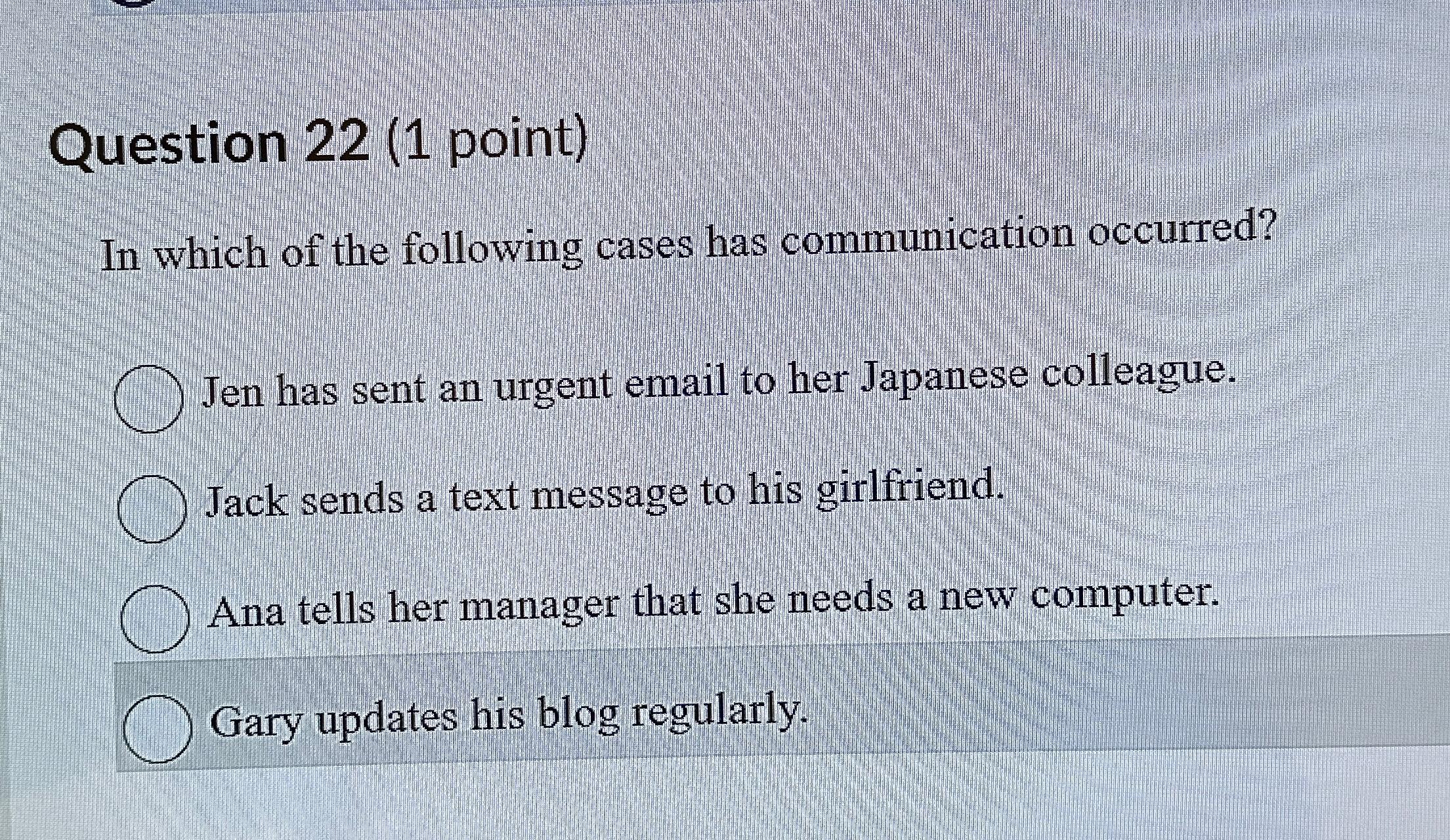 Solved Question 22 (1 ﻿point)In which of the following cases | Chegg.com