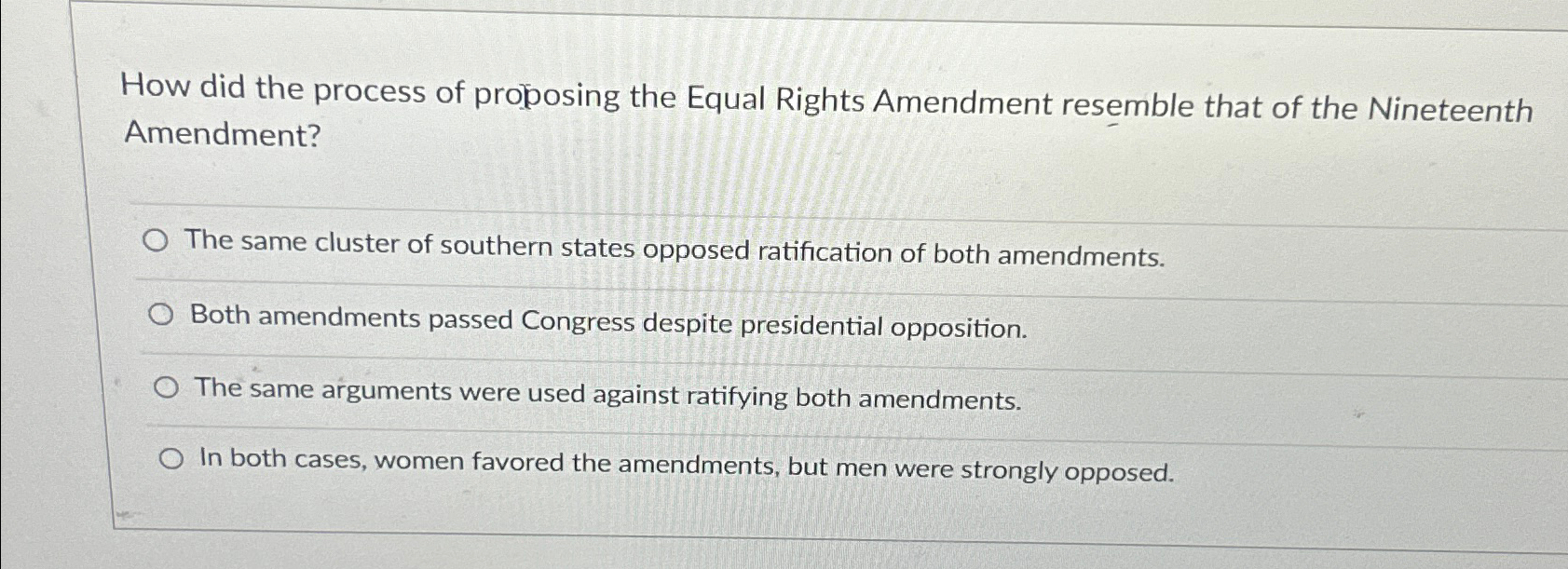 Solved How did the process of proposing the Equal Rights | Chegg.com