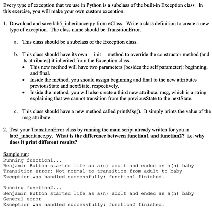 Exercise 1: Inheritance is a fundamental concept in | Chegg.com