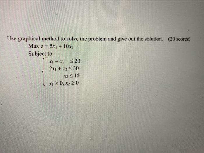 Solved Use graphical method to solve the problem and give | Chegg.com