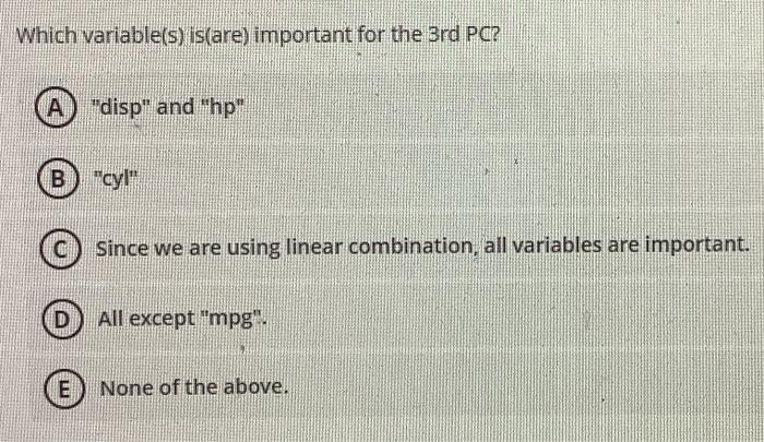 Solved Importance of components: Comp. 1 Comp. 2 Comp. 3 | Chegg.com