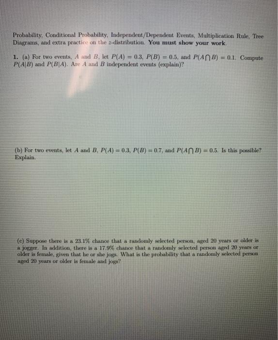 Solved Probability. Conditional Probability, | Chegg.com