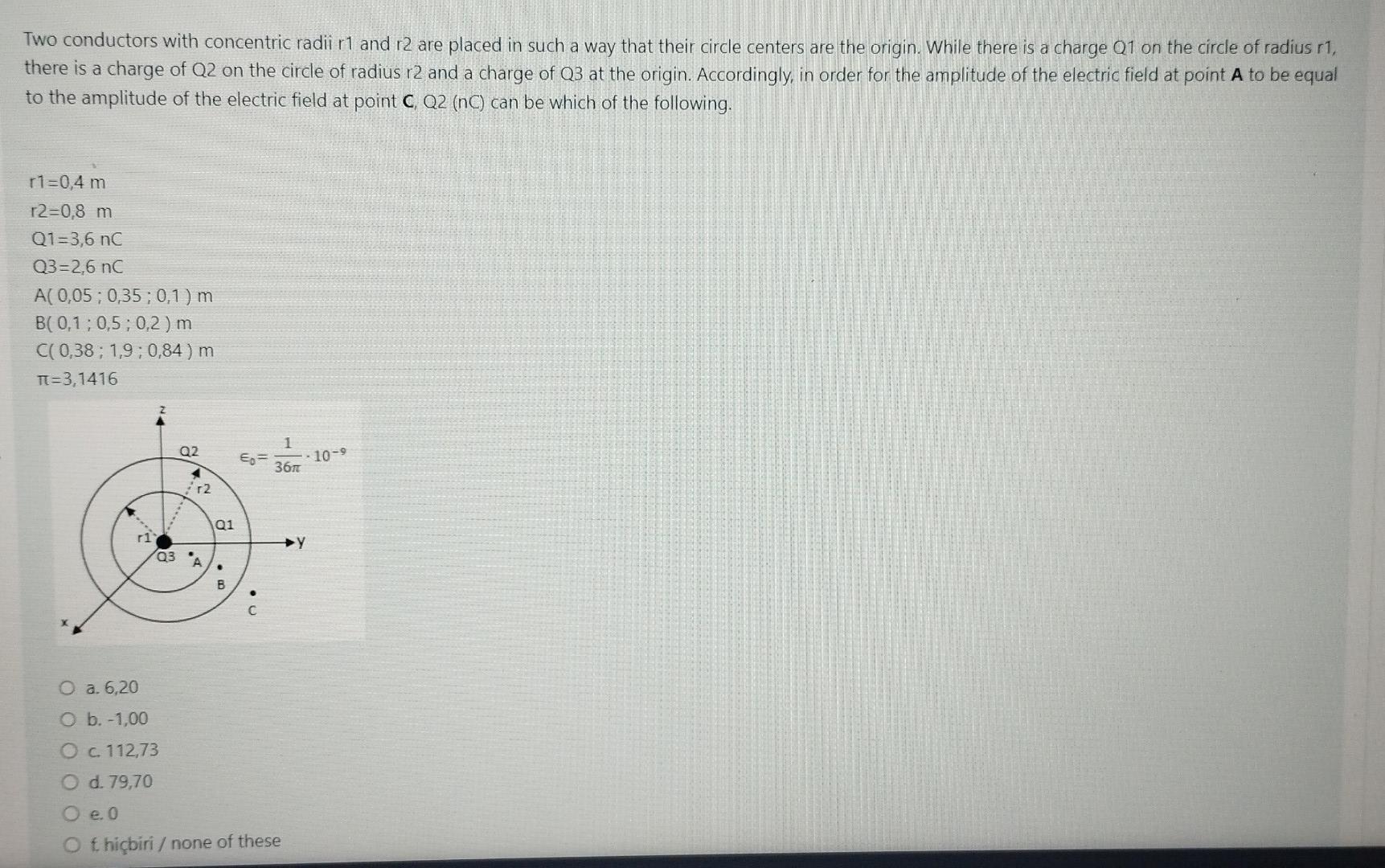 Solved Two conductors with concentric radii r1 and r2 are | Chegg.com