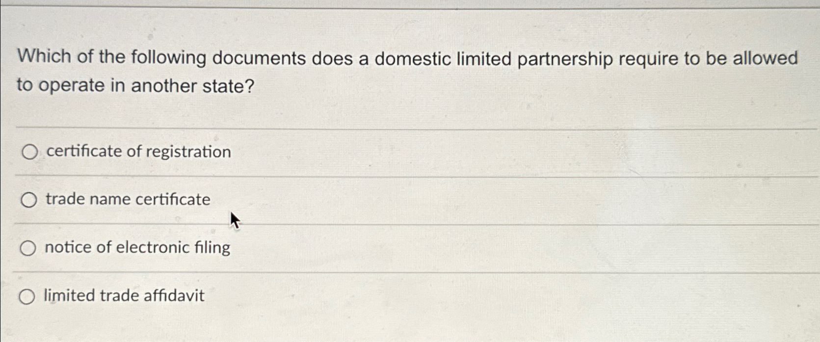 Solved Which of the following documents does a domestic | Chegg.com