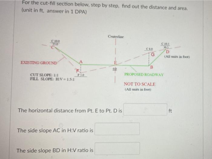 For the cut-fill section below, step by step, find | Chegg.com
