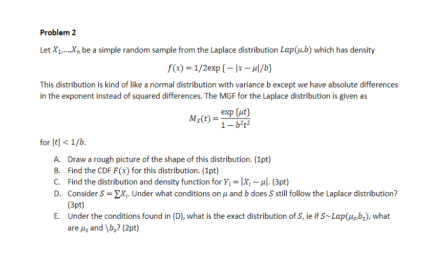 Solved Problem 2Let x1,dots,xn ﻿be a simple random sample | Chegg.com