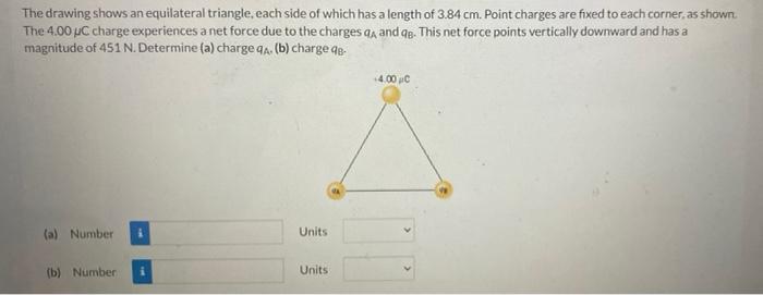 Solved The drawing shows an equilateral triangle, each side | Chegg.com