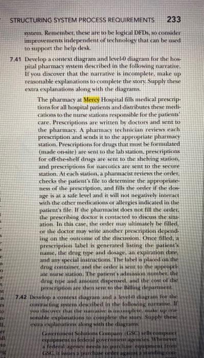 Solved STRUCTURING SYSTEM PROCESS REQUIREMENTS 233 system. | Chegg.com