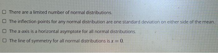 Solved There are a limited number of normal distributions. | Chegg.com