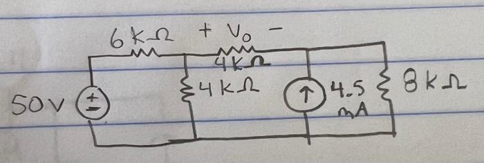 Solved Calculate v_0 for the voltage source only. Use | Chegg.com