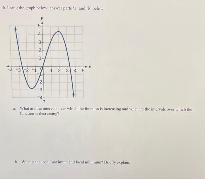 Solved 6. Using the graph below, answer parts ' a ' and ' b | Chegg.com