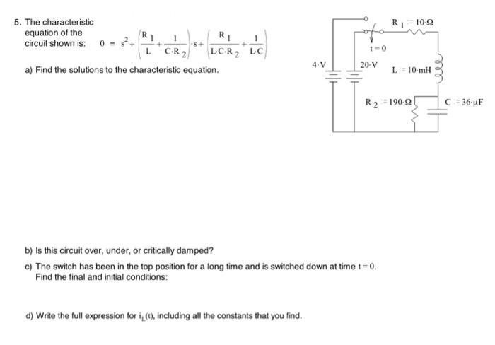 Solved equation of the circuit shown is: | Chegg.com