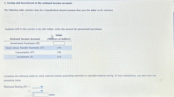 Solved 1- Goverment purchases? $?2- National Savings? | Chegg.com