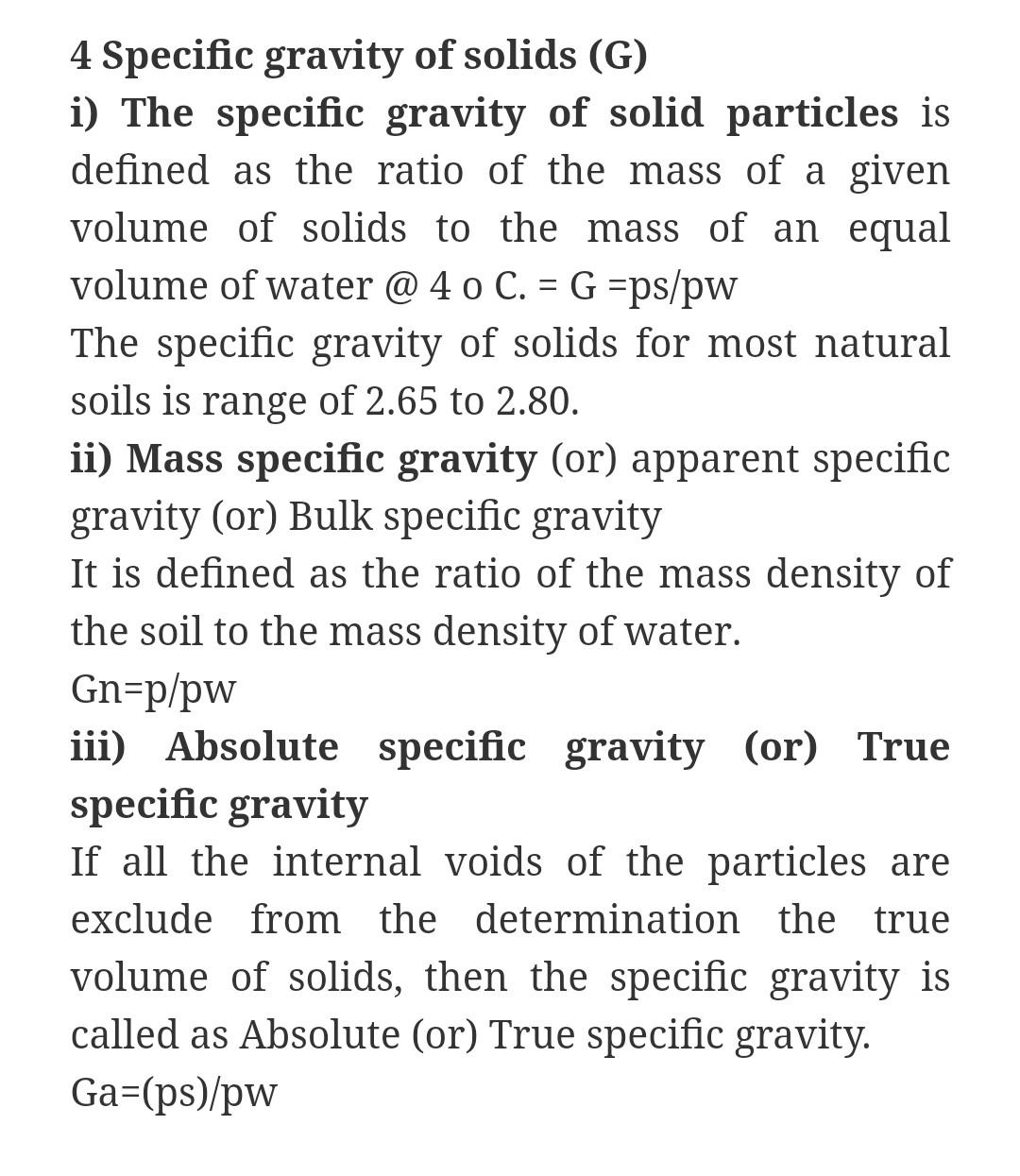 Solved The specific gravity of solid particles is defined as | Chegg.com
