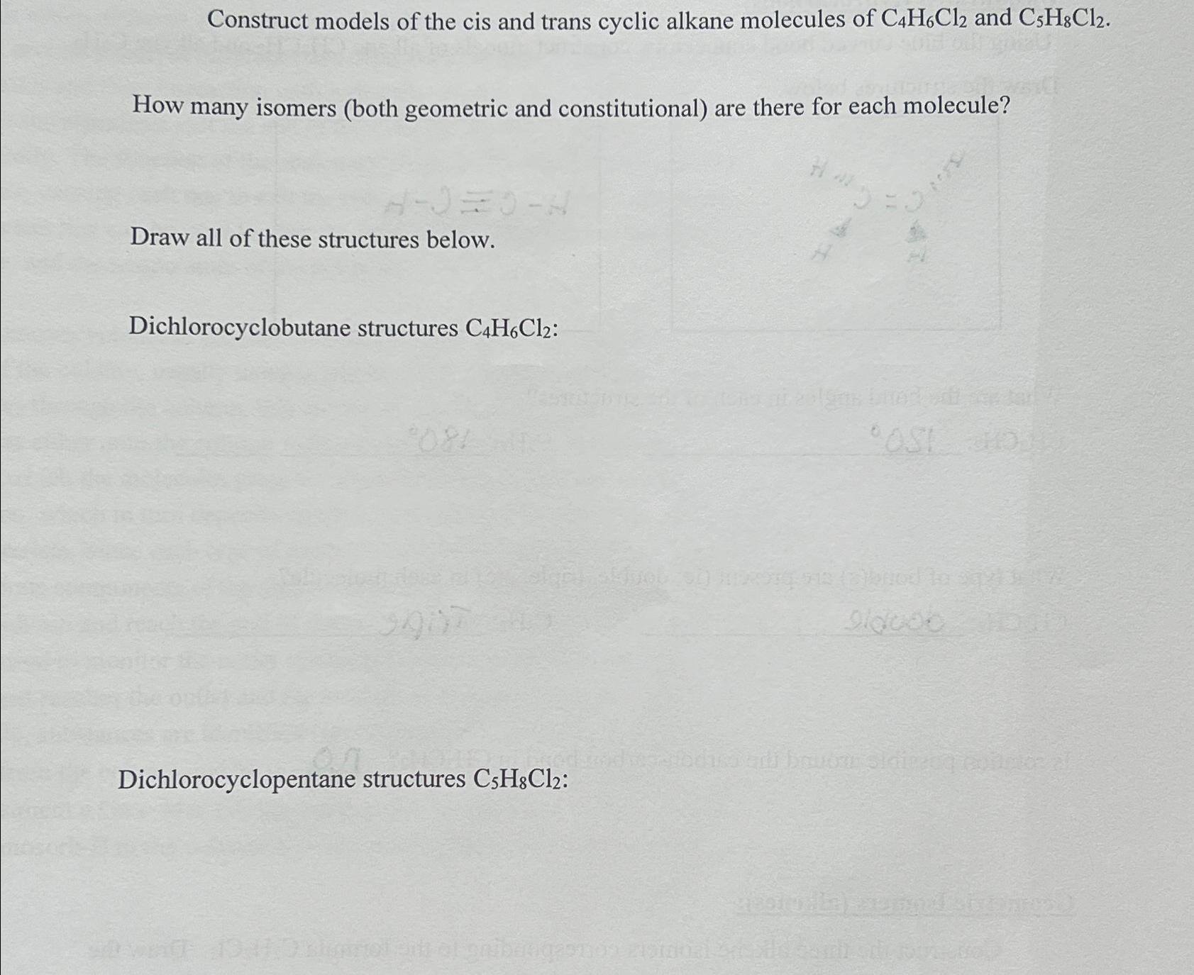 Solved Construct models of the cis and trans cyclic alkane | Chegg.com