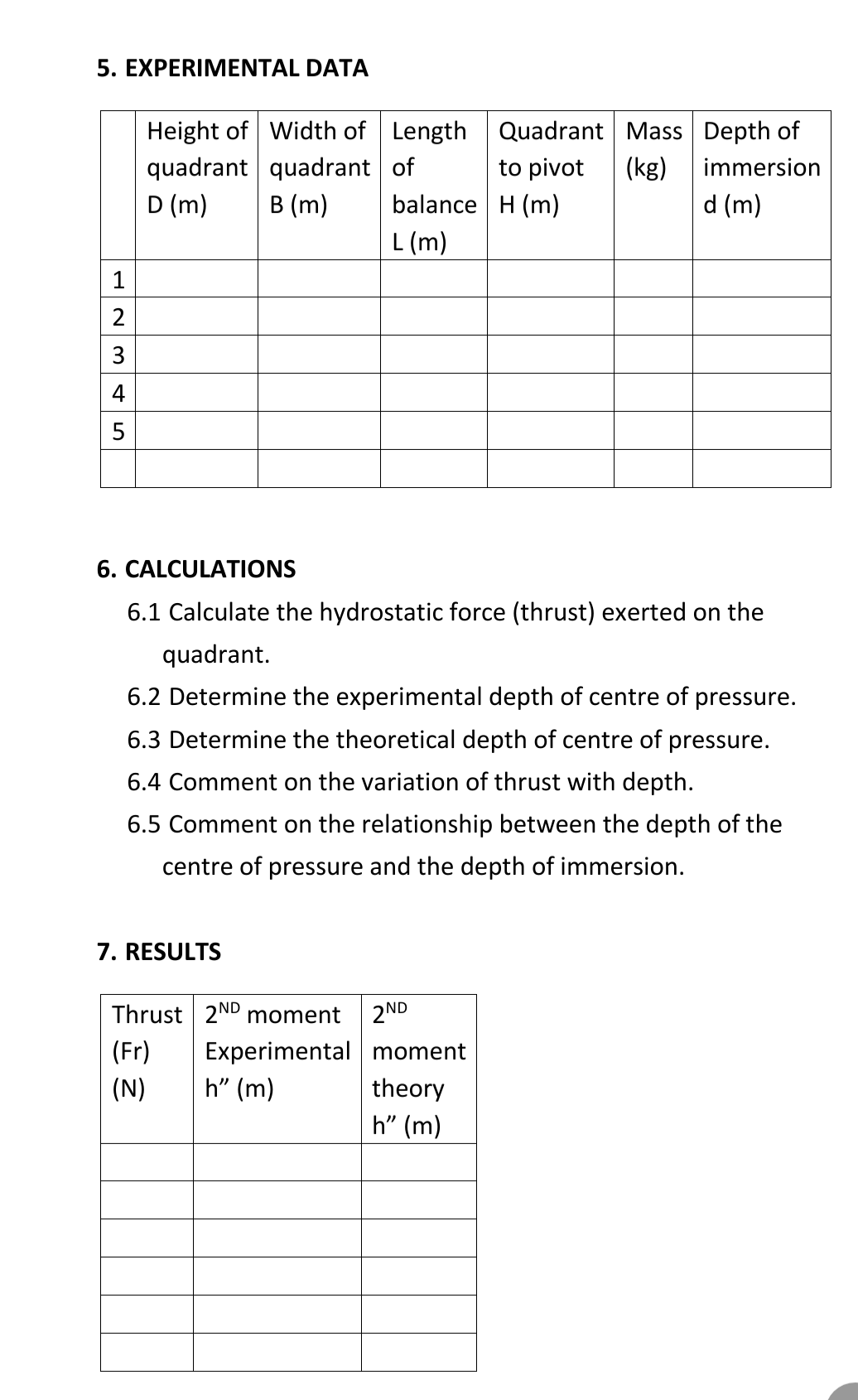 1. OBJECTIVE - To determine the hydrostatic thrust | Chegg.com