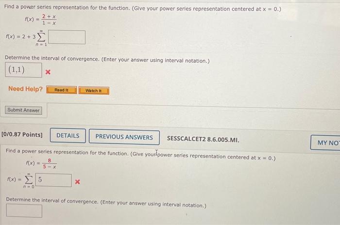 Solved Find A Power Series Representation For The Function