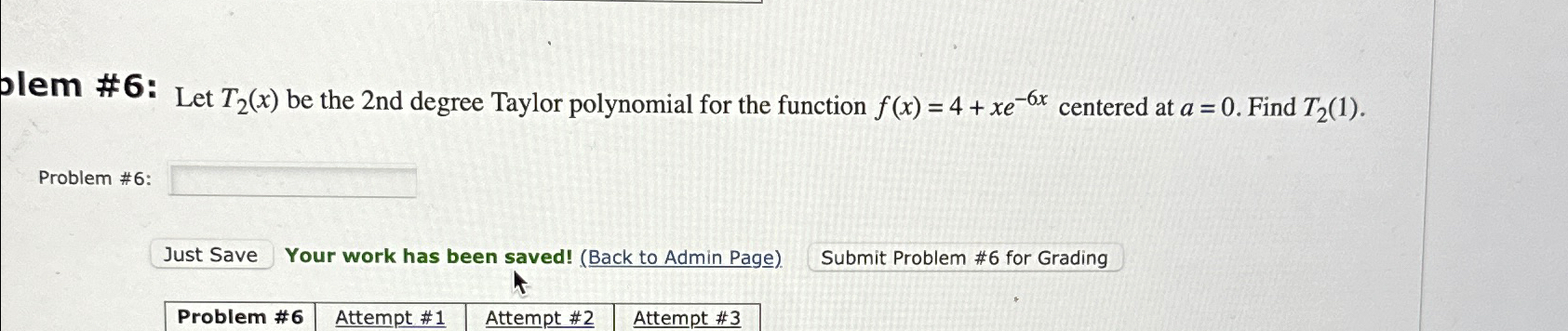 Solved blem #6: Let T2(x) ﻿be the 2 ﻿nd degree Taylor | Chegg.com