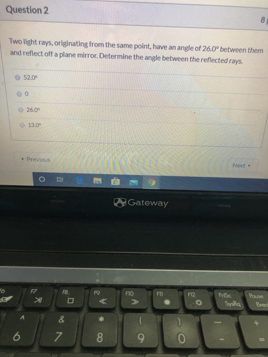 Solved Question 2 Two light rays, originating from the same | Chegg.com