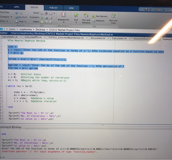 Solved im trying to write a matlab code that asks to input a | Chegg.com