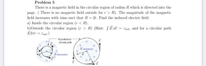 Solved Problem 5 There is a magnetic field in the circular | Chegg.com