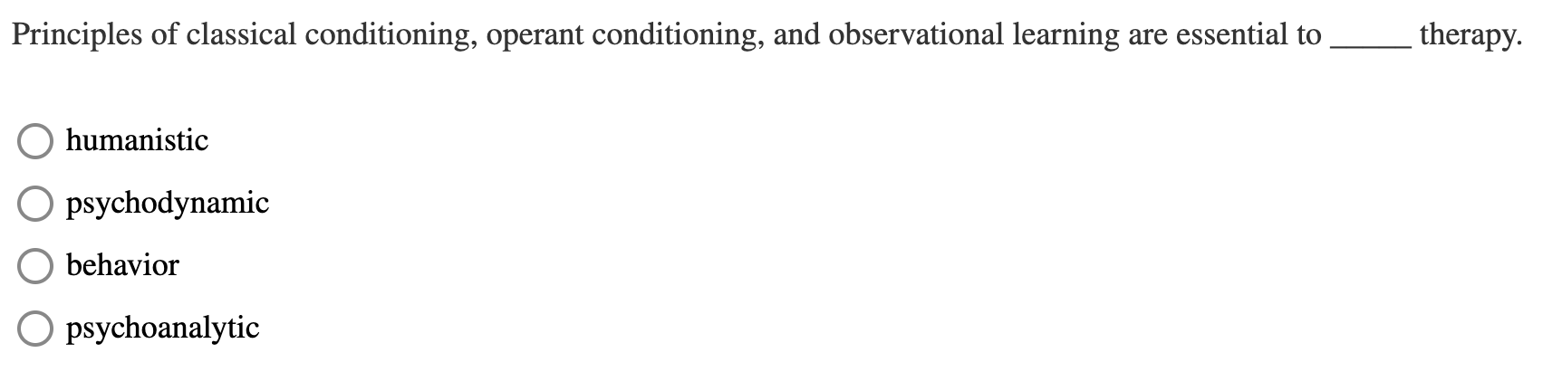 Solved Principles of classical conditioning, operant | Chegg.com