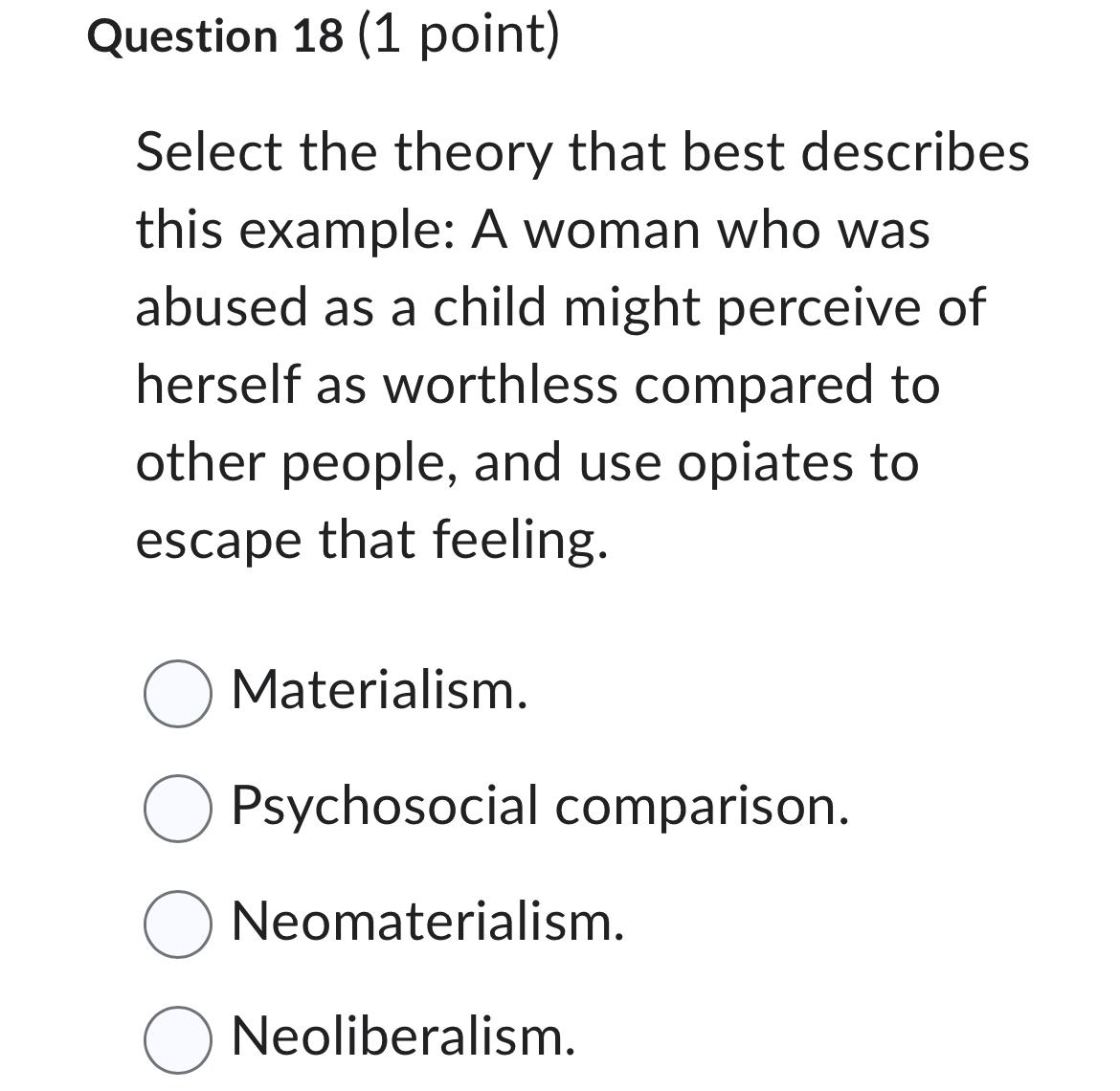 Solved Question 18 (1 ﻿point)Select the theory that best | Chegg.com
