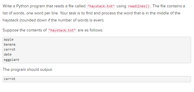 Solved Write a Python program that reads a file called | Chegg.com
