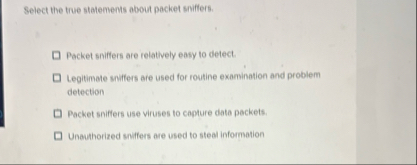 Solved Select the true statements about packet | Chegg.com