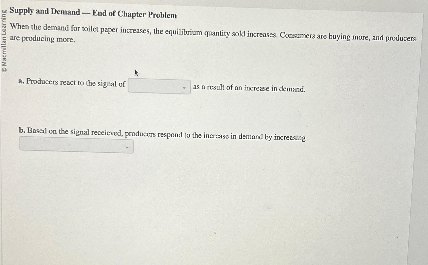 Solved Supply and Demand - ﻿End of Chapter ProblemWhen the | Chegg.com