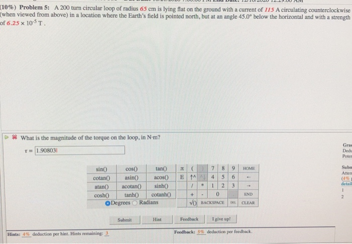 Solved (10%) Problem 5: A 200 turn circular loop of radius | Chegg.com