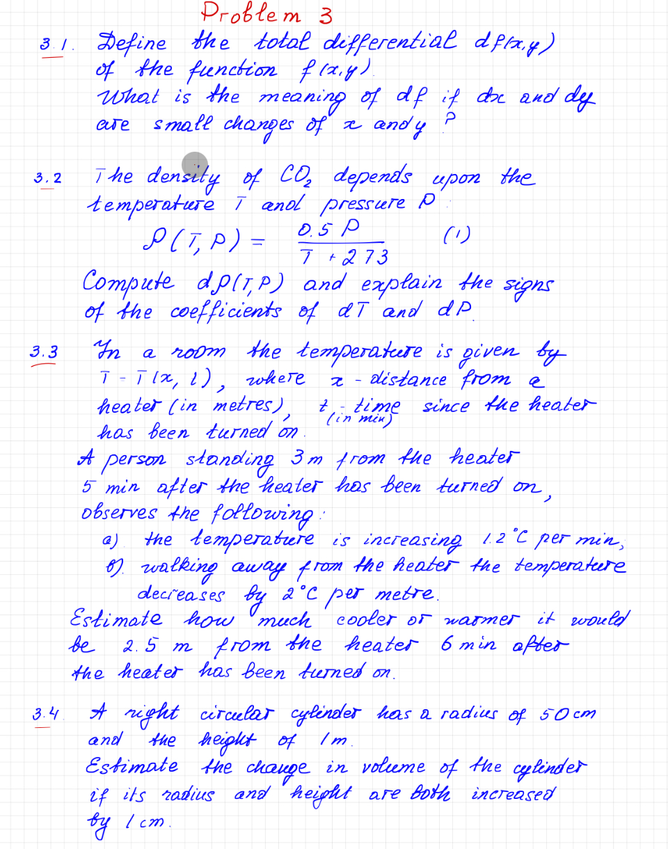 Solved Problem 33.1. ﻿Define the total differential | Chegg.com