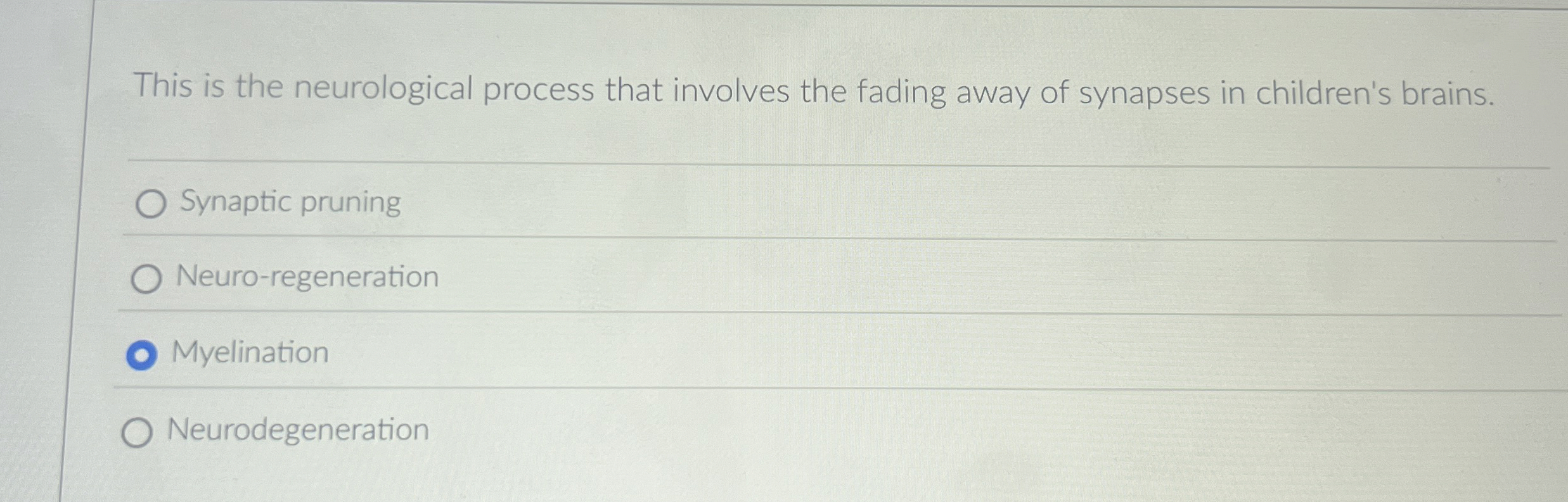 Solved This is the neurological process that involves the | Chegg.com