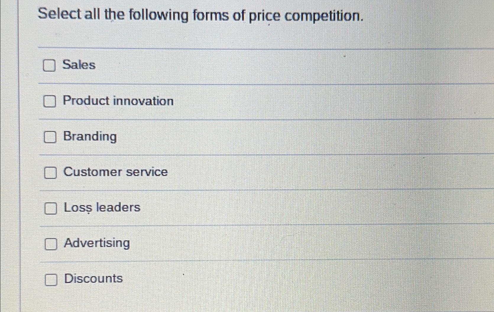 Solved Select all the following forms of price | Chegg.com