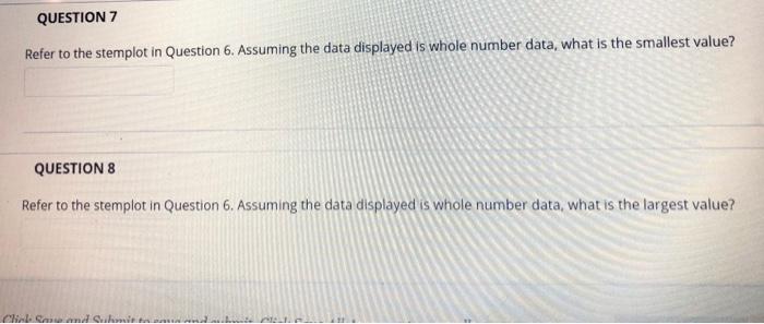 Solved 6. A stemplot for a set of data is given below. What | Chegg.com